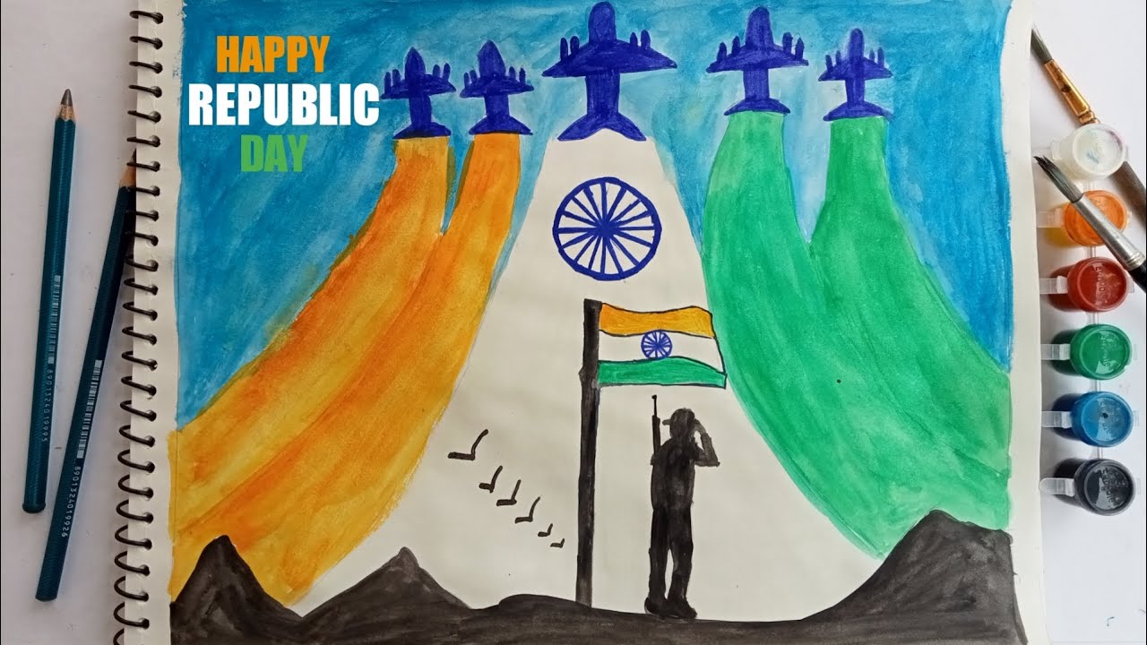 How To Draw Republic Day 2025 Easy Drawing| School Compitition Painting ...