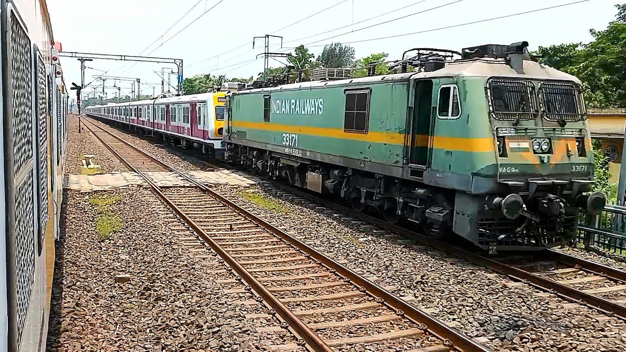 Rare Sight: WAG-9 Locomotive Hauling EMU Local Train!! - YouTube