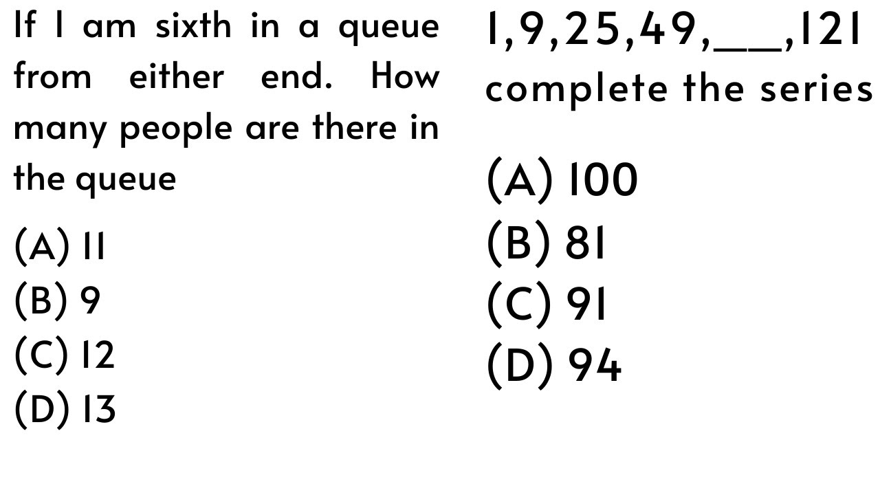 If I am sixth in a queue from either end. How many people are there ...