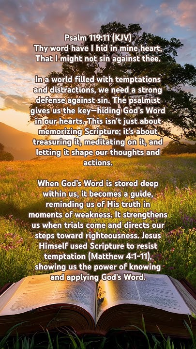 Thy Word Have I Hid in Mine Heart: Living Out Psalm 119:11 (KJV) - YouTube