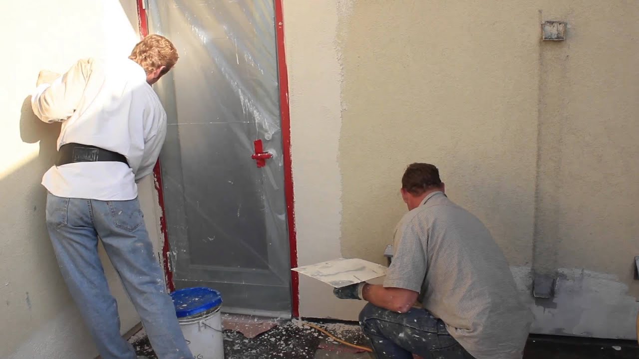 Acrylic Stucco primer and finish applied and explained - YouTube