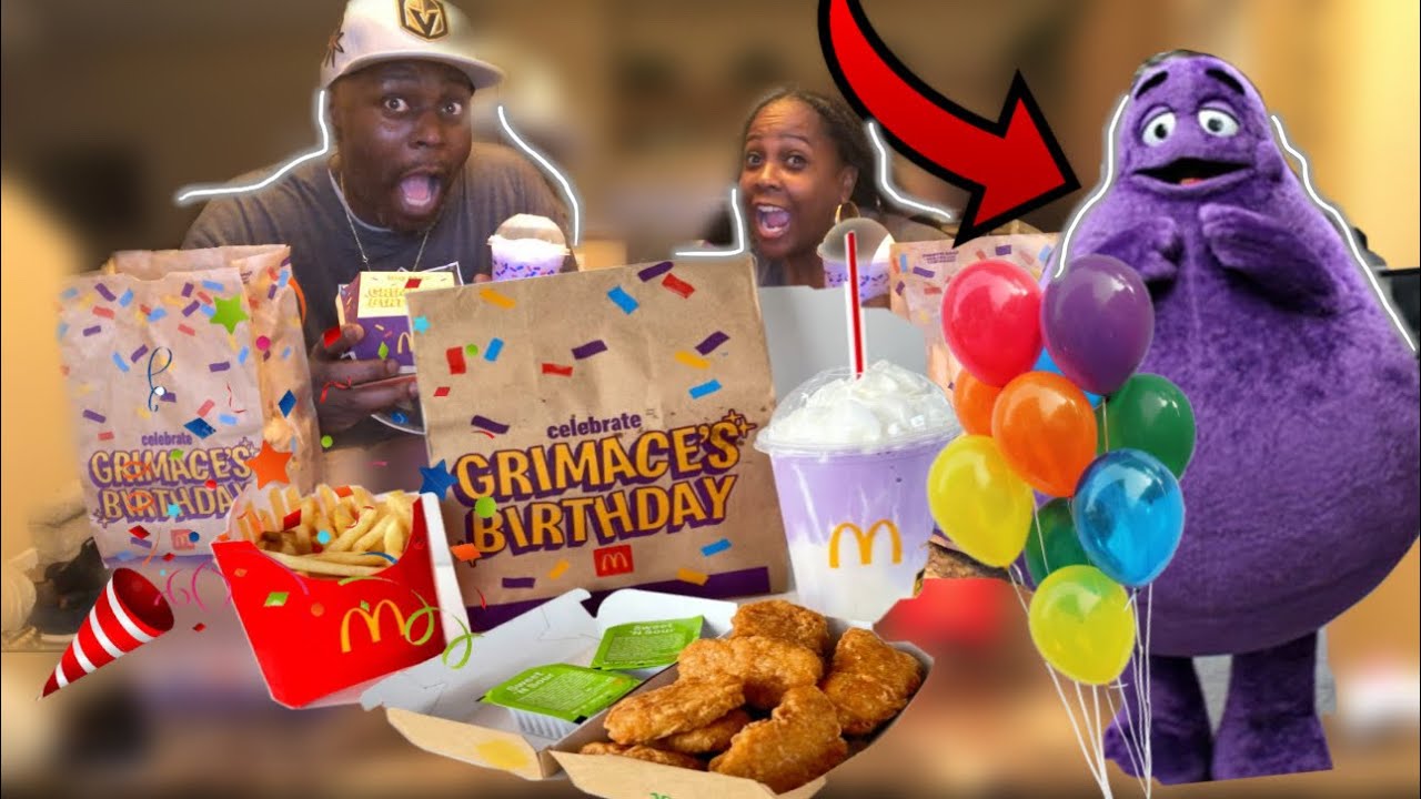 GRIMACE BIRTHDAY MEAL FROM MCDONALD’S REVIEW 👀 …… - YouTube