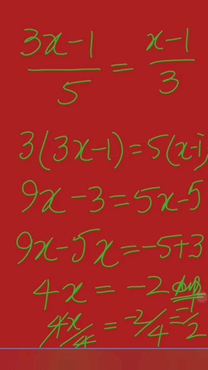 solution of linear equation in one variable|cross multiplication ...