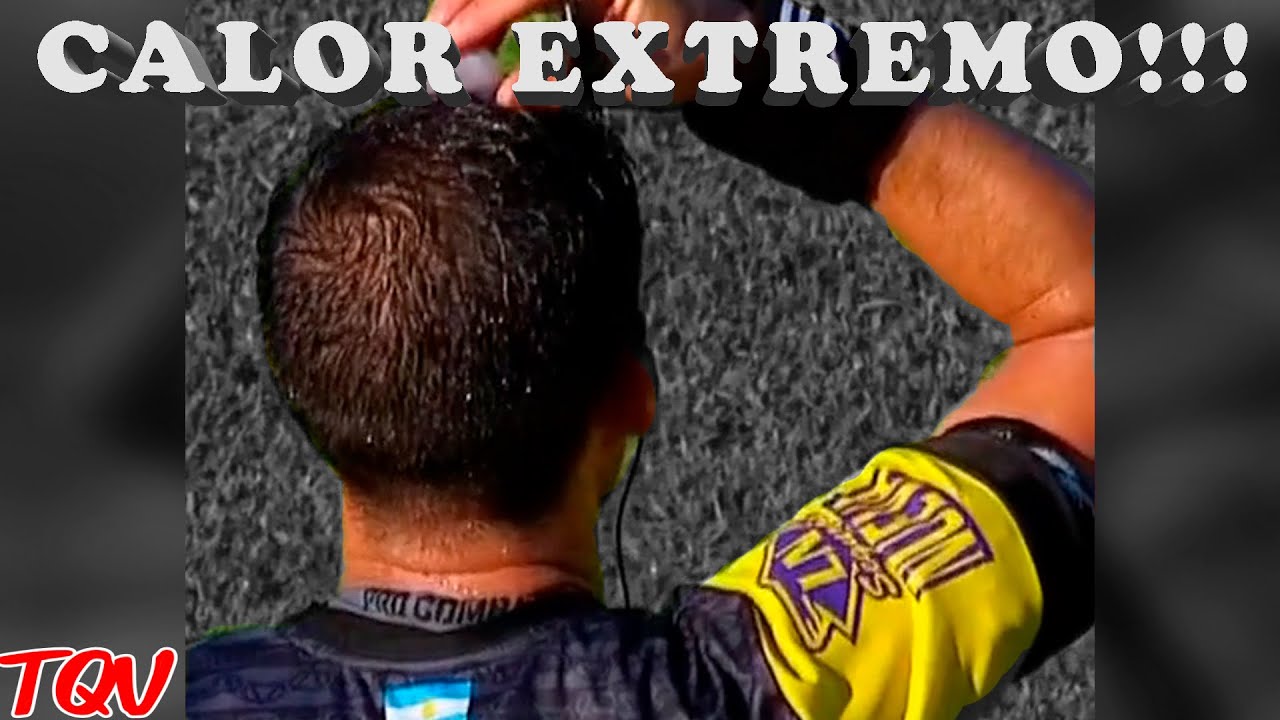 Arbitro Argentino se pone un HIELO en la cabeza para combatir el calor ...