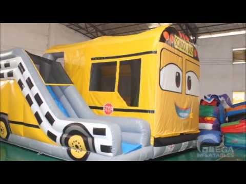 School Bus Inflatable Combo - YouTube