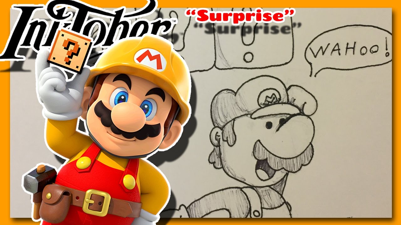 Mario Maker Drawing Time Lapse│Inktober Day 29 - Surprise - YouTube
