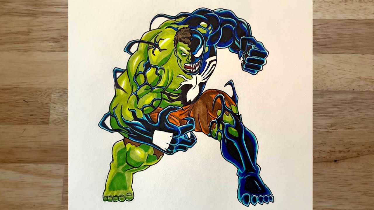 How to draw Venom Hulk ( full body ) - YouTube