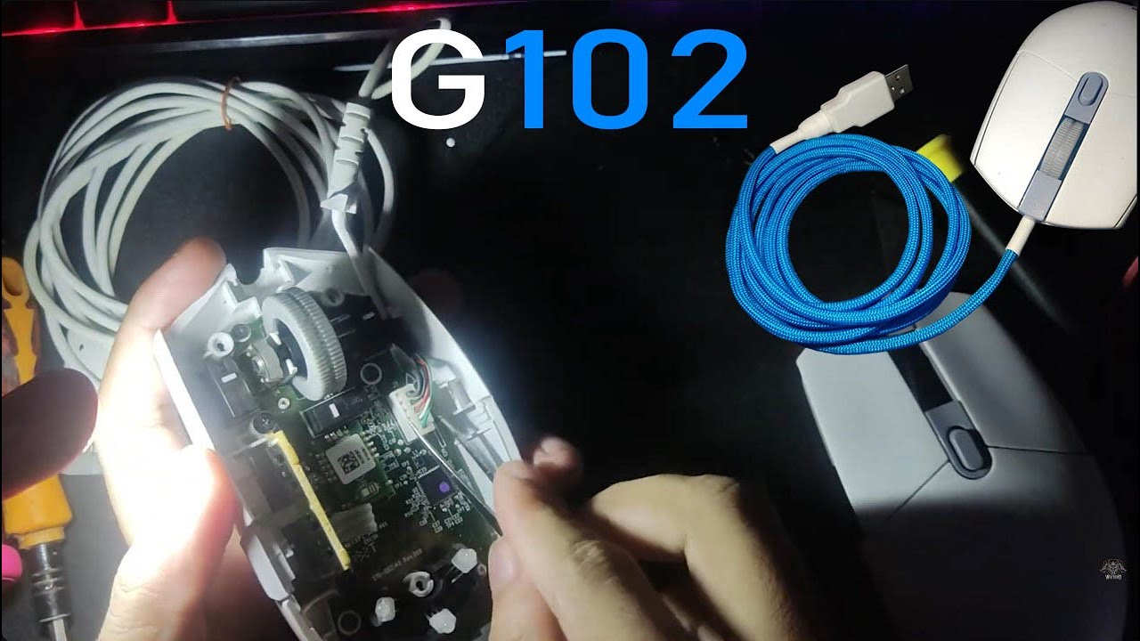 Cara ganti kabel mouse Logitech G102 dengan Kabel Custom braided - YouTube