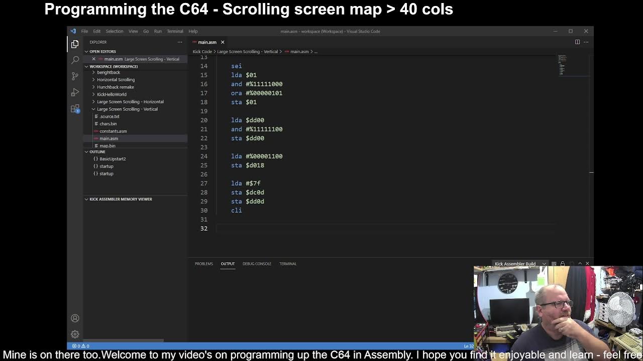 C64 Programming - Vertical Scrolling Part 1 - YouTube