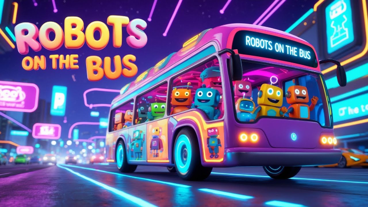 Robots on the Bus | Fun Kids Song | Wheels on the Bus Robot Version! 🤖🎶 ...