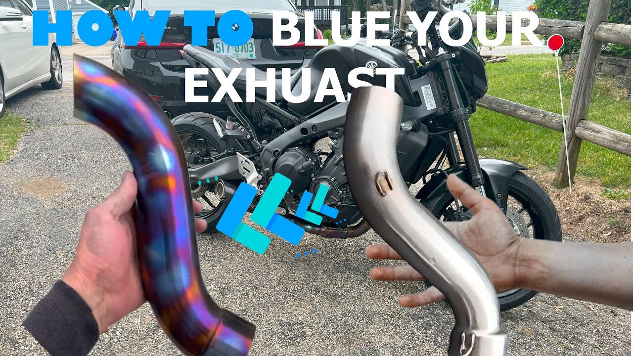 How to blue/heat color your motorcycle exhaust - YouTube