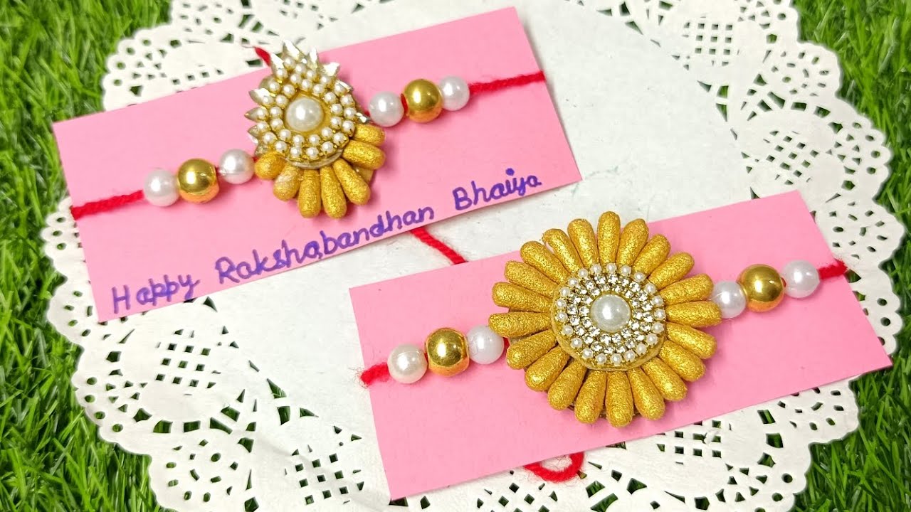 How to make handmade Rakhi😍 | Rakhi making diy for school project| Raksha bandhan crafts easy ...
