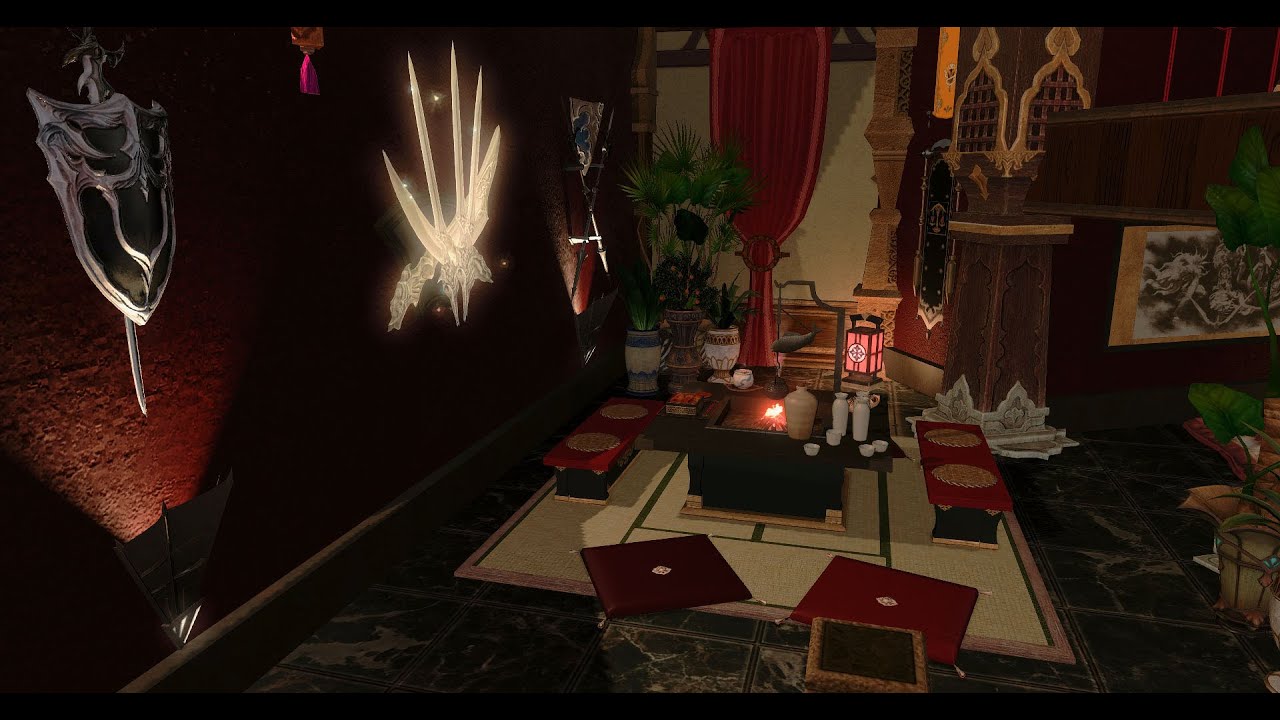 FFXIV House Design Walk Through: Eastern Lounge & Meeting Room - YouTube
