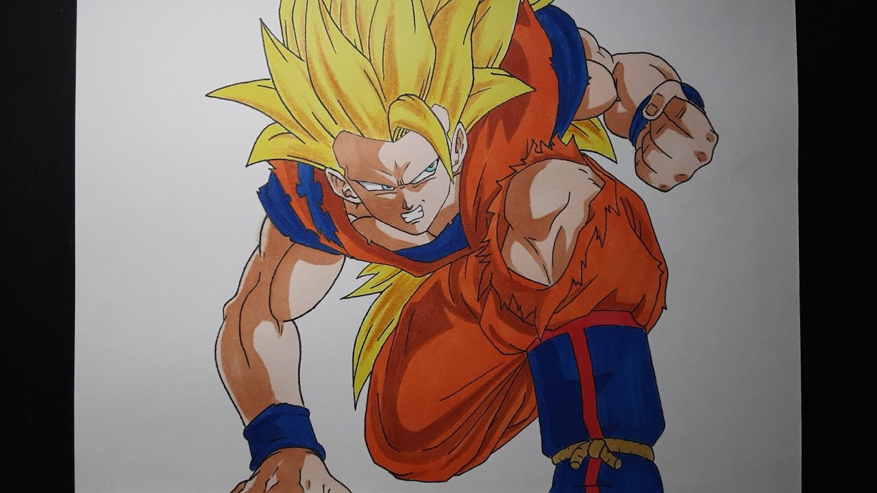 How to draw Goku SSJ3 - Dragonball (452) - YouTube