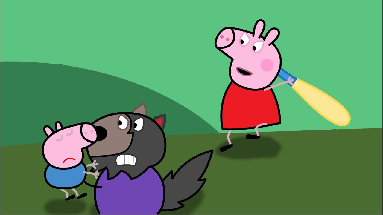 Peppa Hits Wolf Monster That Attacked George | Peppa Pig Fanmade ...