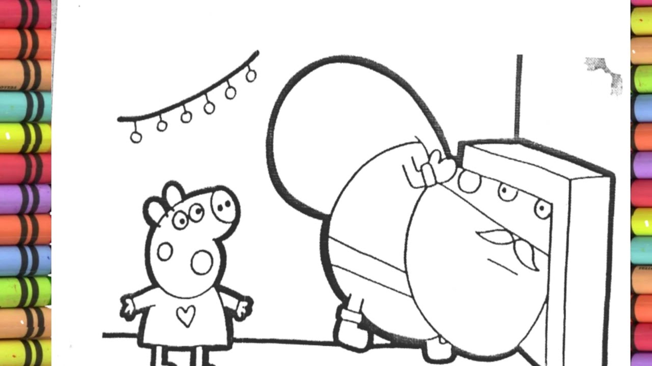 Peppa pig with Santa Claus drawing, Peppa tales, Peppa pig official ...