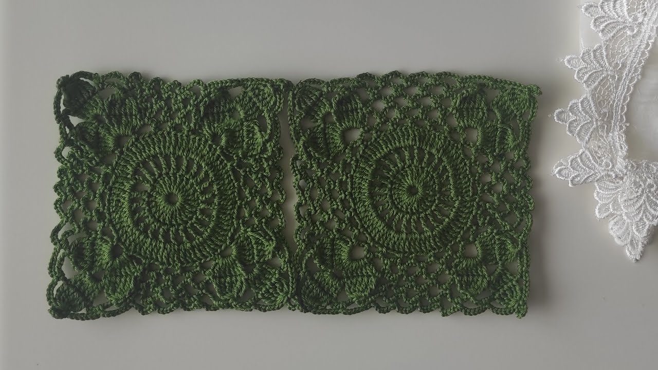 Crochet Square Doily Pattern Tutorial - YouTube
