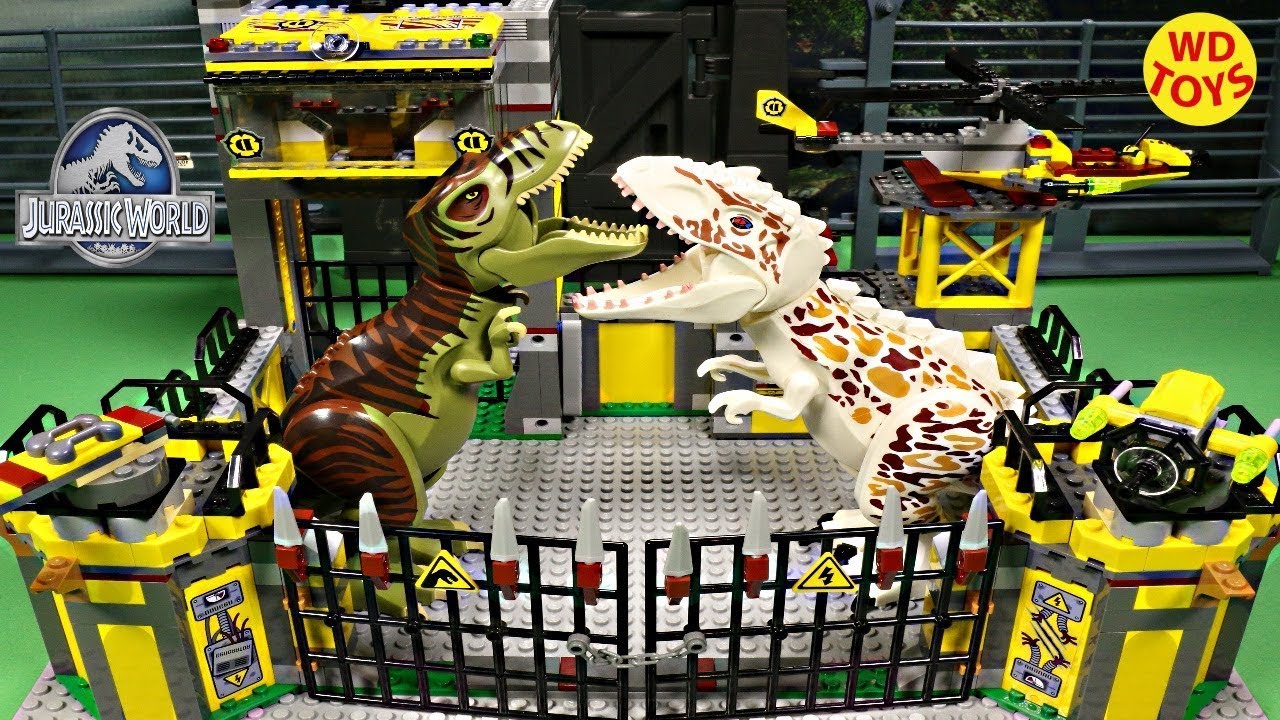 LEGO Dino Defense HQ 5887 STOP MOTION ANIMATION DINOSAUR TOYS INDOMINUS ...