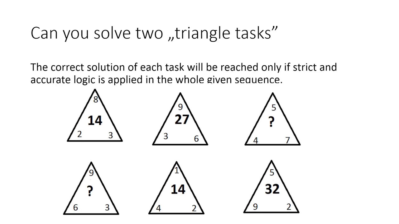 Can you solve 2 „triangle tasks - YouTube