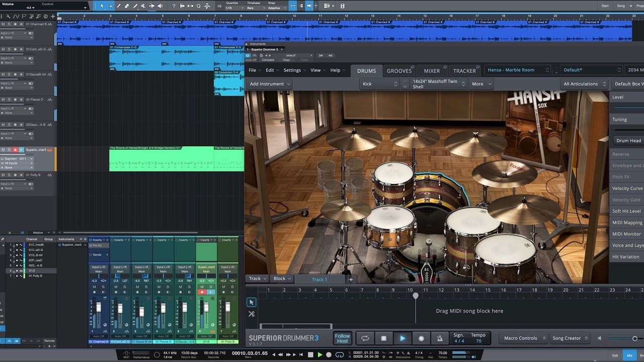 Superior Drummer 3 demo (The Rooms of Hansa) expansion - The Marble ...