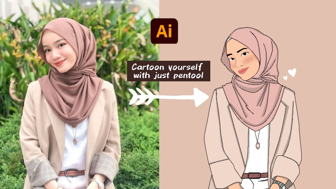 How to cartoon yourself with Mouse & pen tool || Adobe illustrator ...