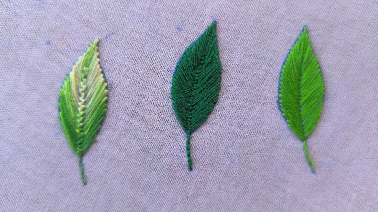 3 most beautiful leafs design। Hand embroidery leafs design for ...
