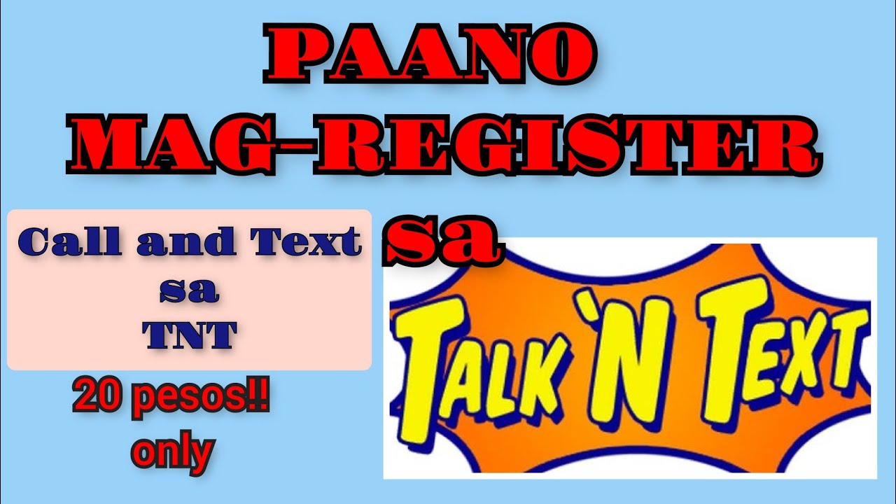 PAANO MAGREGISTER NG PROMO LOAD SA TALK N TEXT|FY#CALL&TEXT#TNT# ...