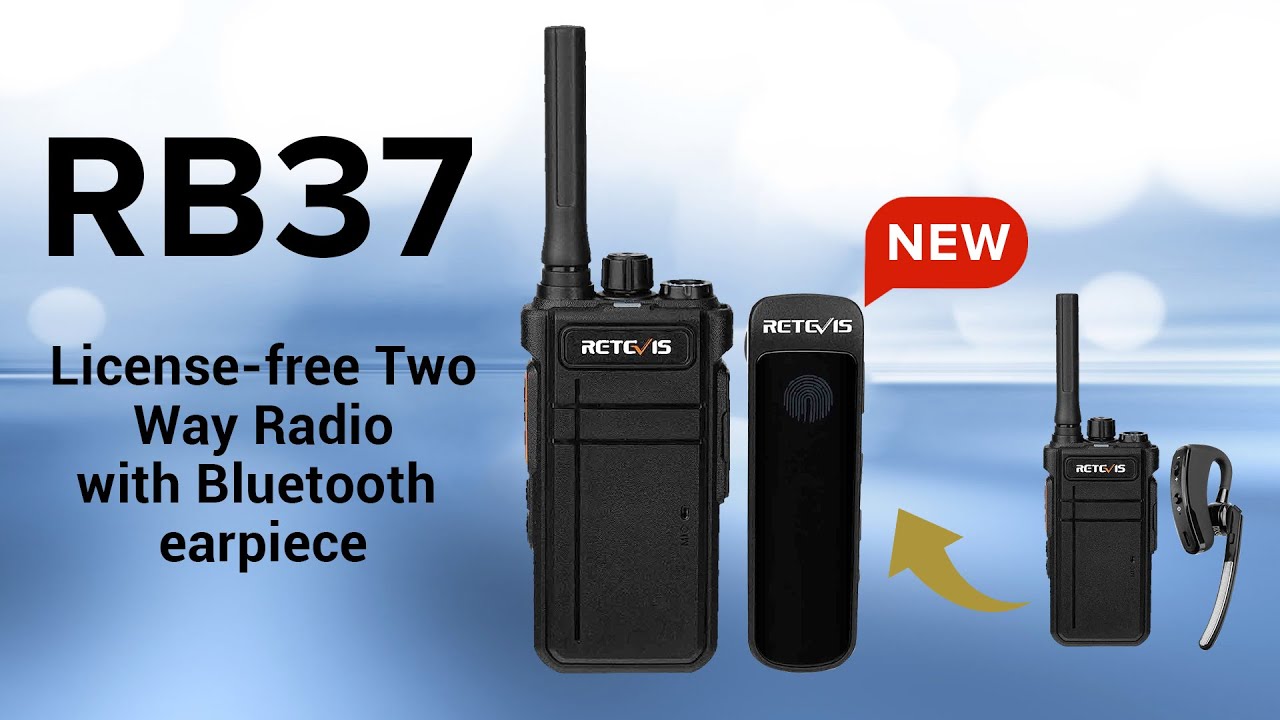 RB37 License-free Two Way Radio with Bluetooth earpiece - YouTube