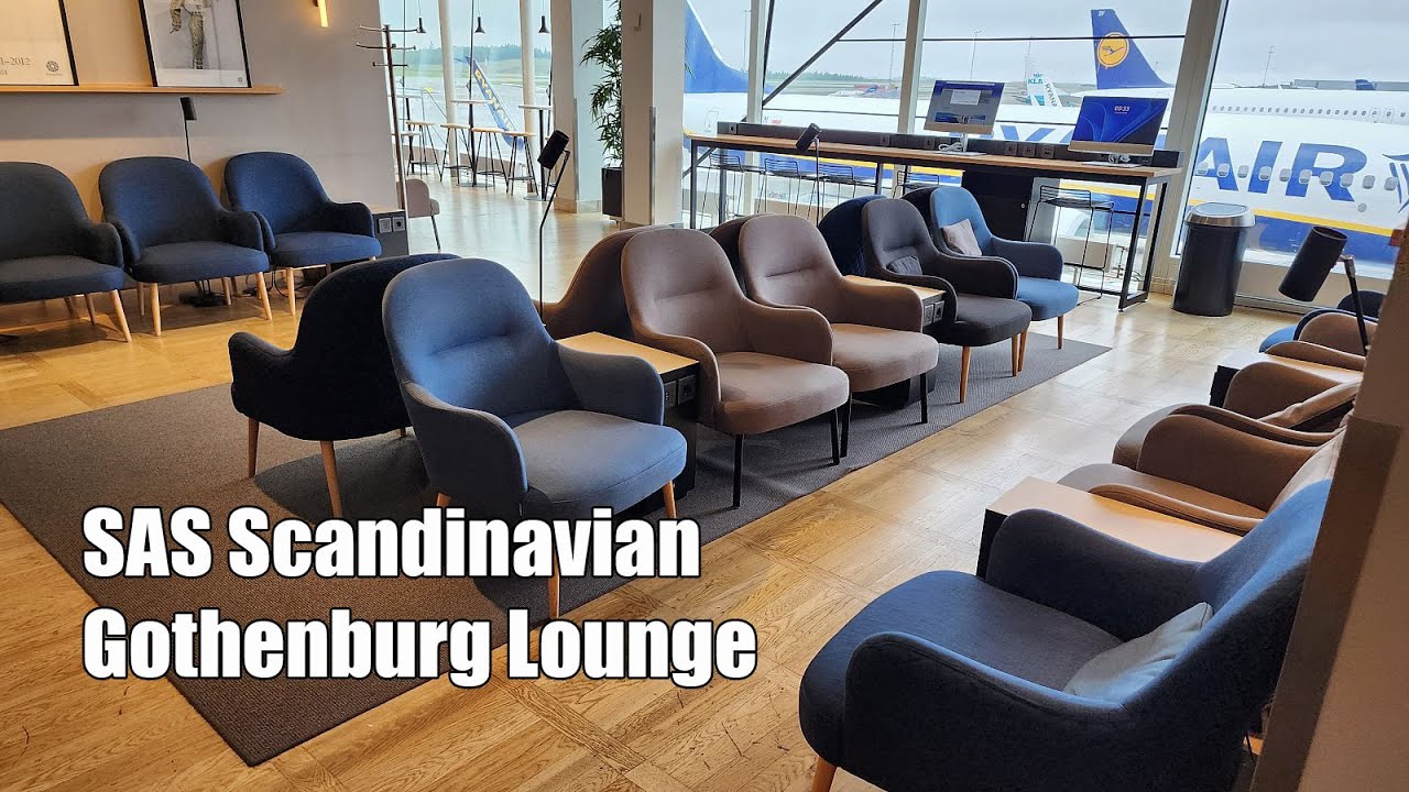 Scandinavian Airlines SAS lounge Gothenburg review 4k - YouTube