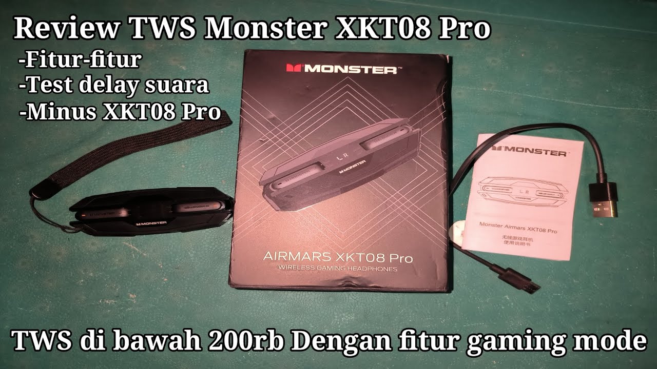 Review Monster XKT08 Pro TWS gaming harga di bawah 200rb - YouTube
