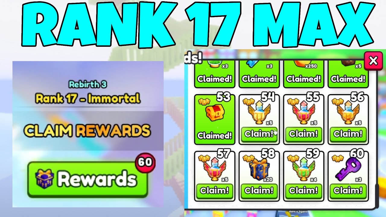 AM COMPLETAT RANK 17 SI PRIMIT CELE MAI BUNE REWARDS IN PET SIMULATOR ...