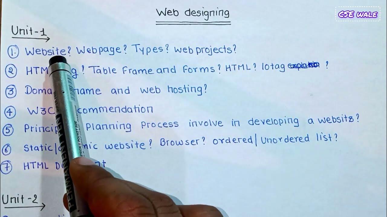 Web Design important Questions//aktu// all unit//cse wale//web design important questions - YouTube