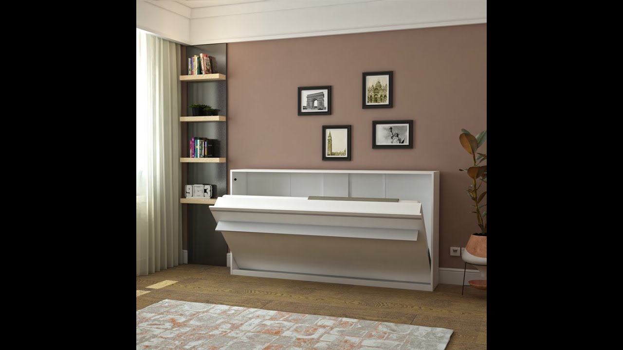 Multimo PRIMER LIFE Wandbett / Schrankbett / Klappbett / Jugendbett klappbar, 90x200 cm - YouTube