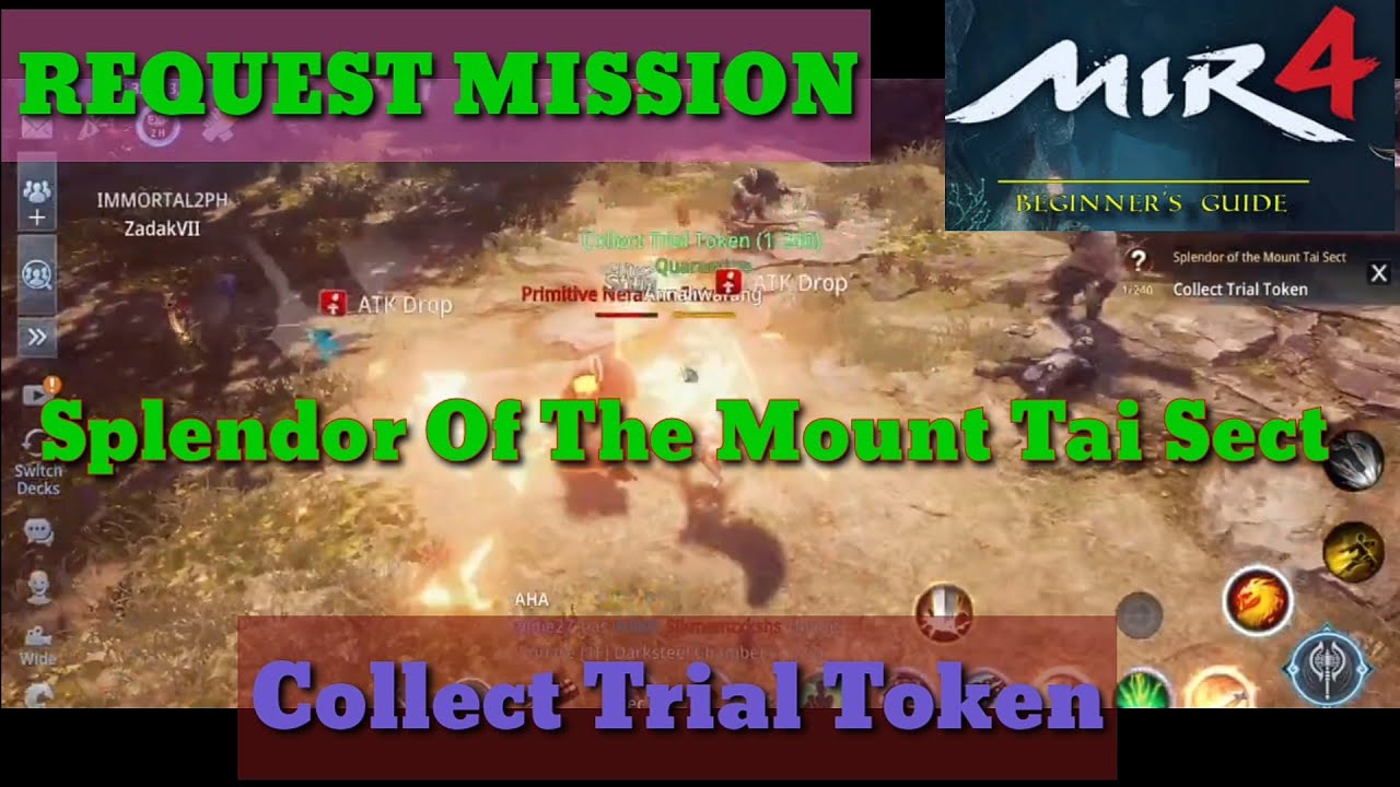 Splendor Of The Mount Tai Sect (REQUEST MISSON) MIR4 Collect Trial ...