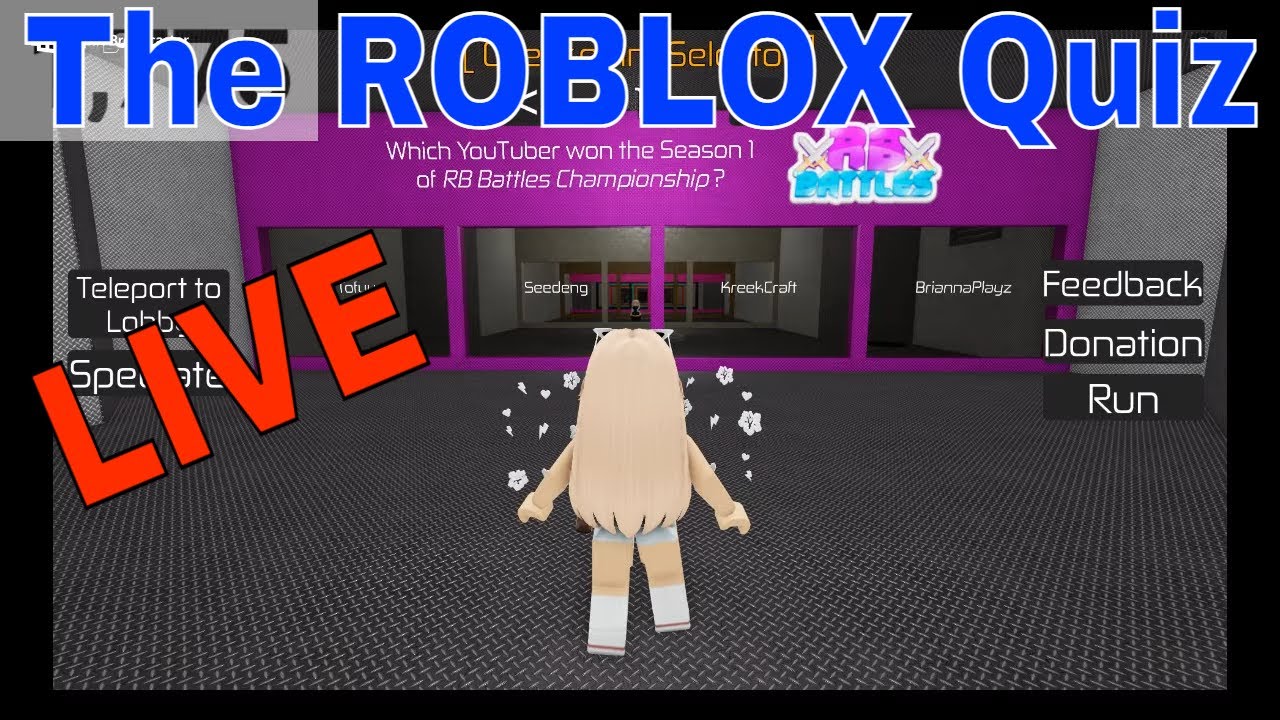 The ROBLOX QUIZ Game LIVE - YouTube