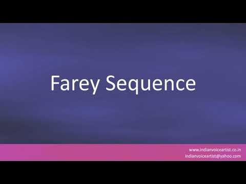 How to pronounce "Farey Sequence". - YouTube