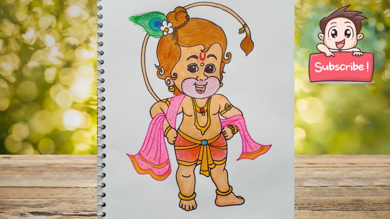 How To Draw Bal Hanuman ♥️ // Hanuman Drawing 🙏 // Hanuman Ji 🎨 - YouTube