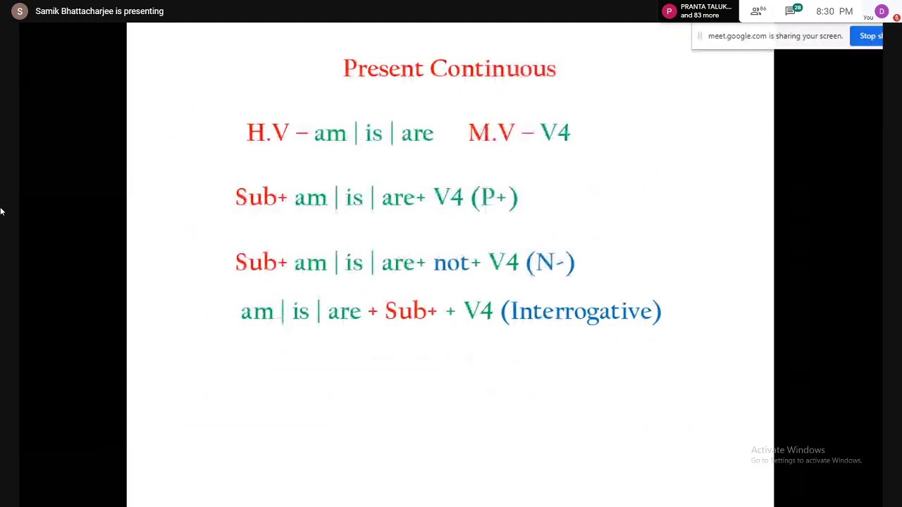 PRESENT CONTINUOUS TENSE - YouTube