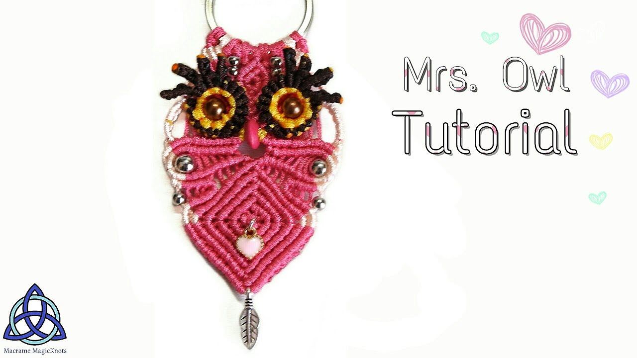 Macrame Owl Keychain Tutorial ♥ Happy Owl Macrame - YouTube