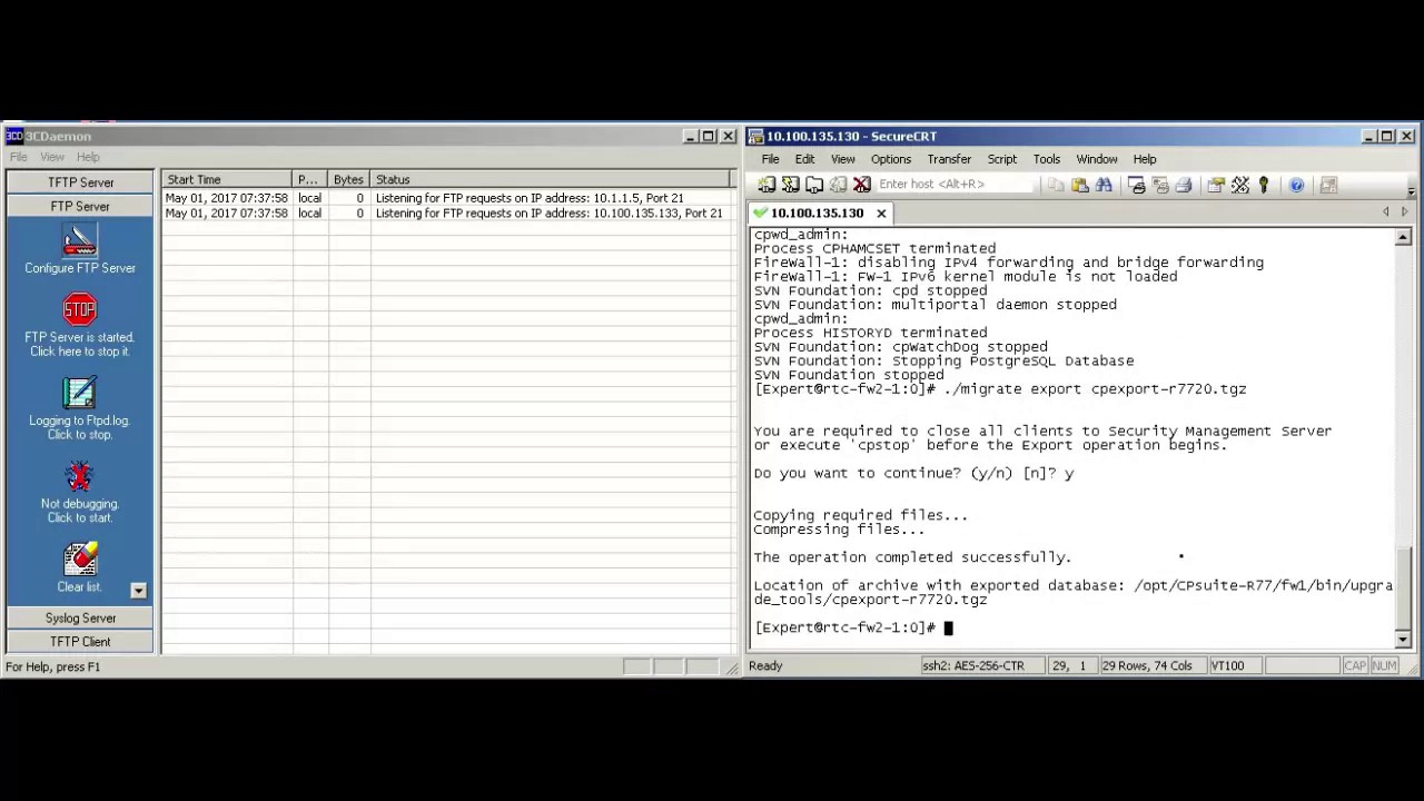 Exporting the Management Database On Gaia and SecurePlatform - CLI ...