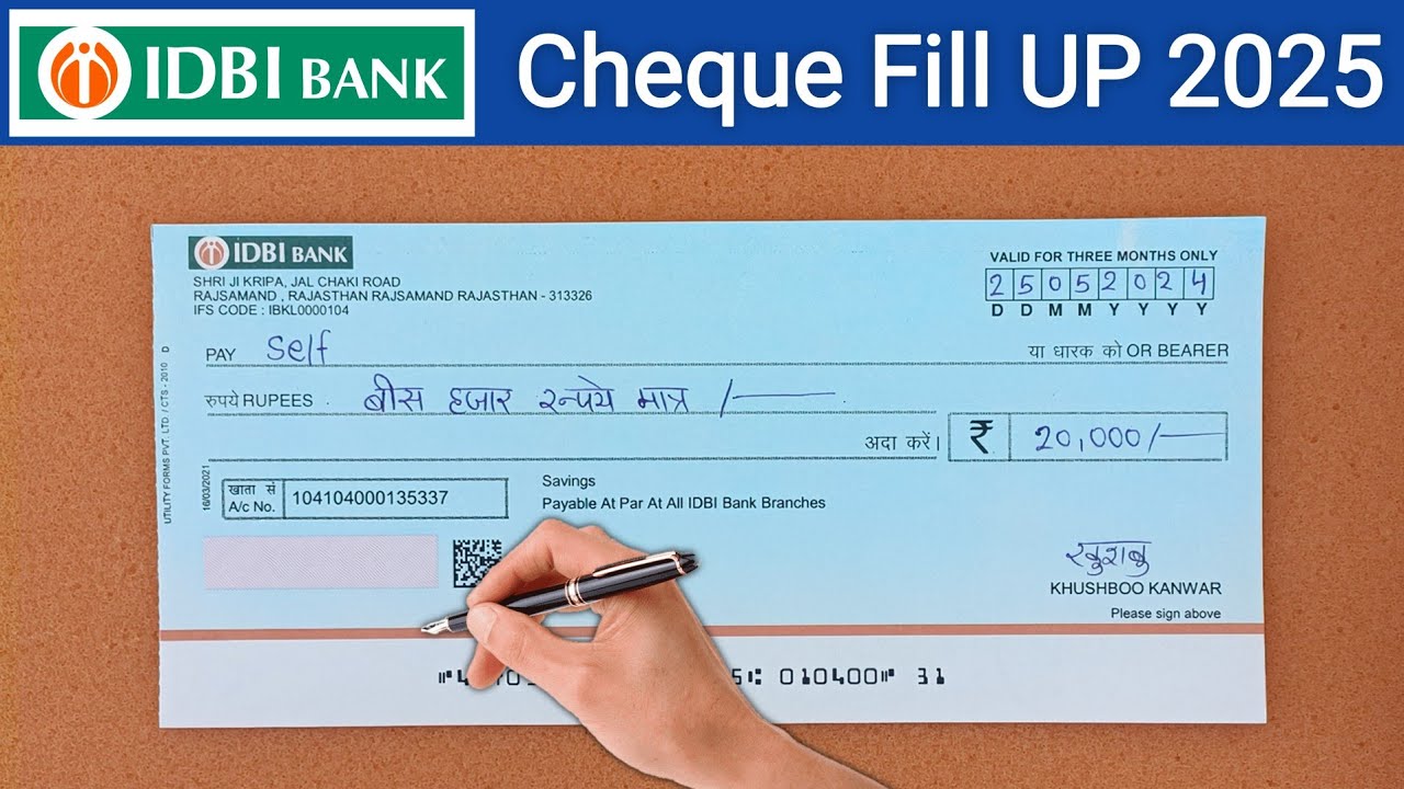 IDBI Bank Cheque Fill Up 2025 | IDBI Check Kaise Bhare 2025 - YouTube