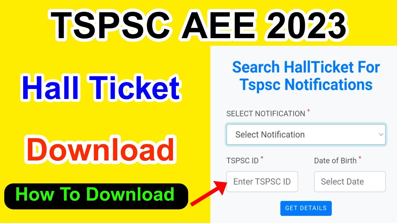 TSPSC AEE Hall Ticket 2023 | How To Download TSPSC AEE Admit Card 2023 - YouTube