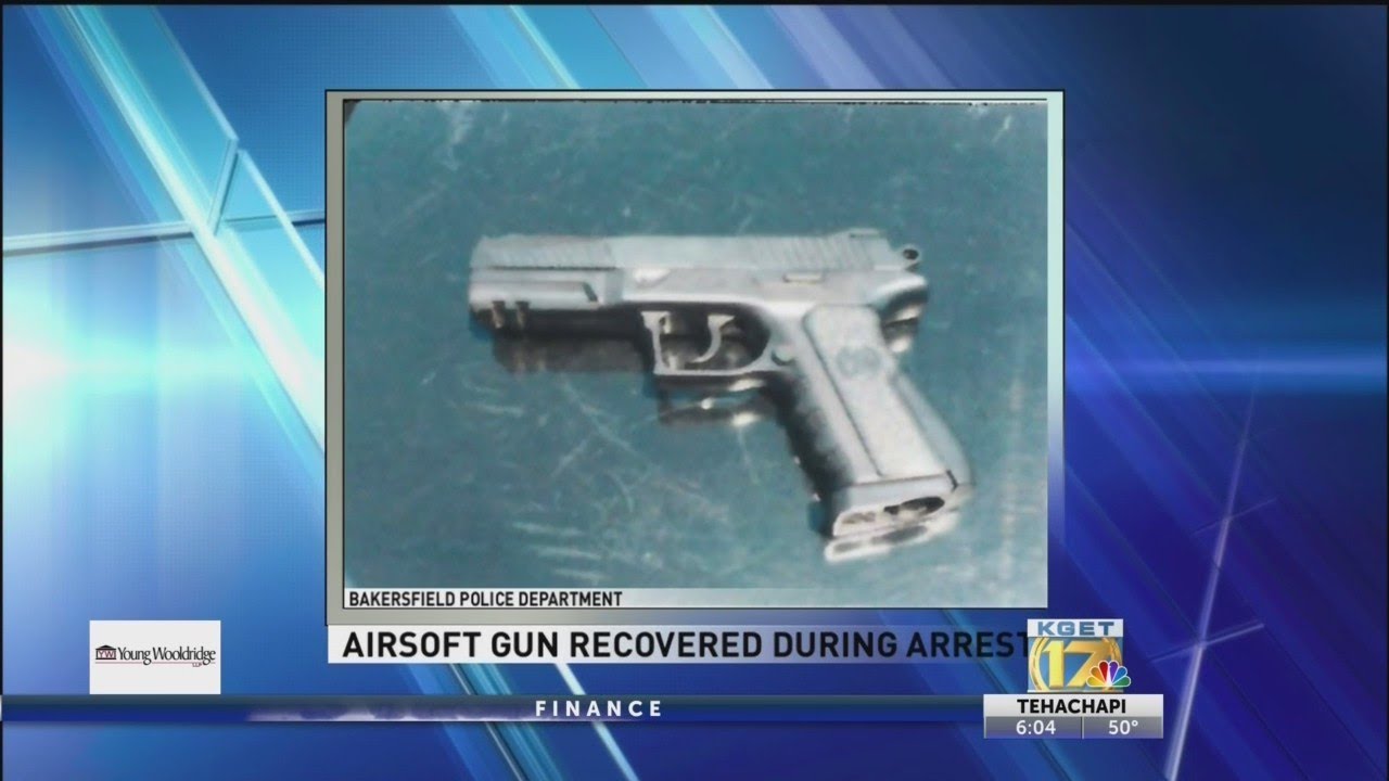 Man arrested on robbery charge, found with airsoft gun - YouTube