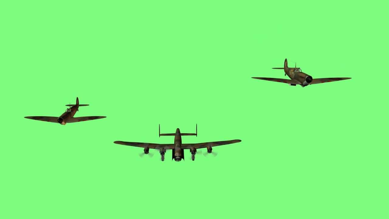 Lancaster Heavy Bomber World War II 2 spitfire green screen animation ...