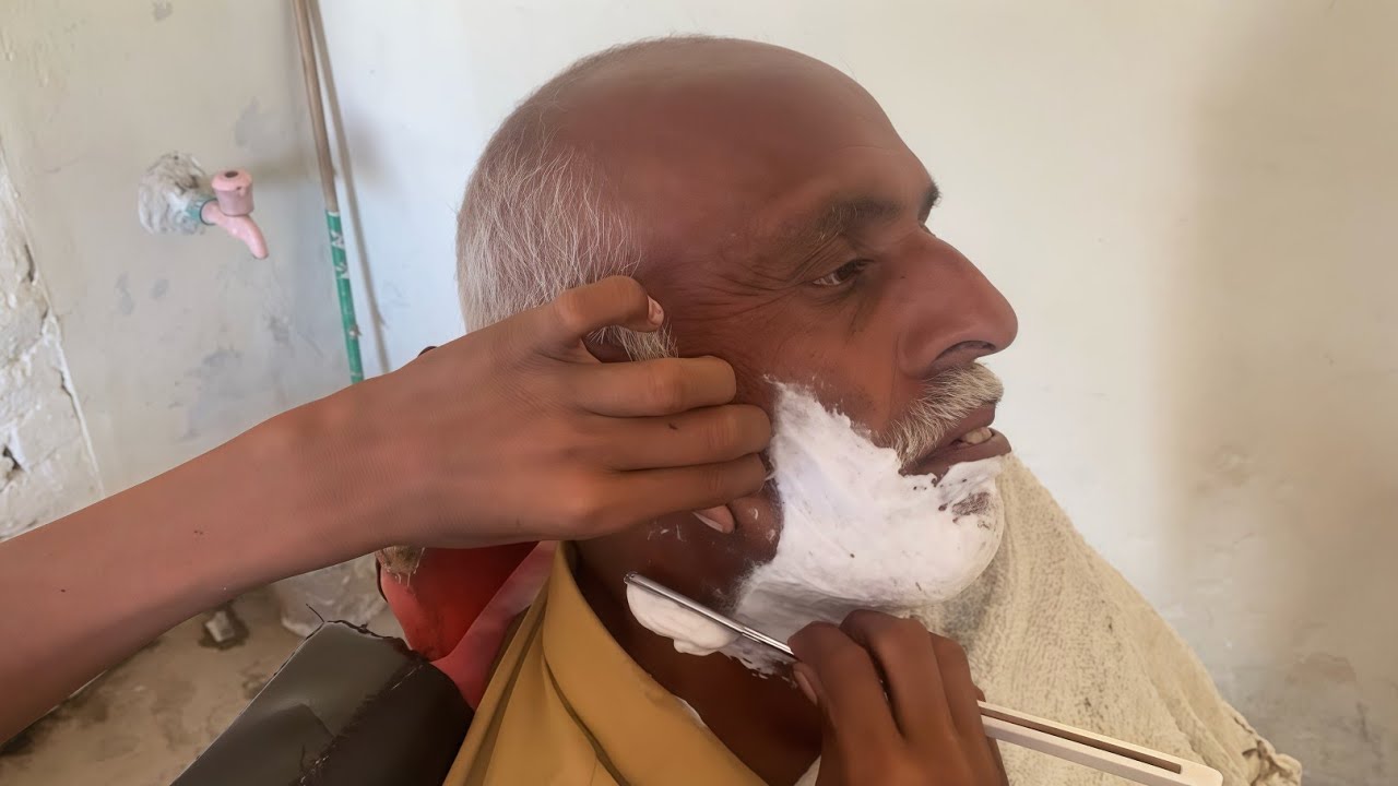 ASMR Fast Shaving with Straight Razor | youngest barber in the world ...