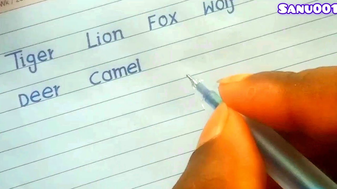How to improve your handwriting | cursive wild animal name | neat and ...