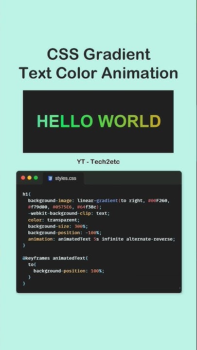 Css Gradient Text Color Animation Shorts Css Cssanimation Css3 Html Youtube 4029