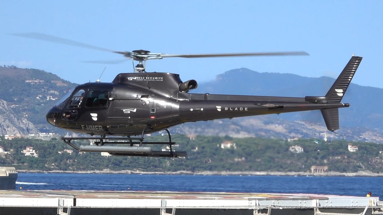 Airbus Helicopters H125 ( AS350 ) landing and take off at Monaco ...