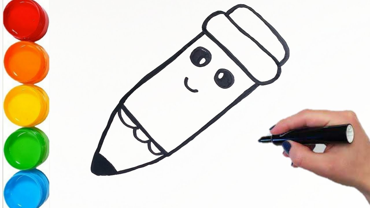 Pencil drawing and coloring for kids | learn color | Art with kid - YouTube