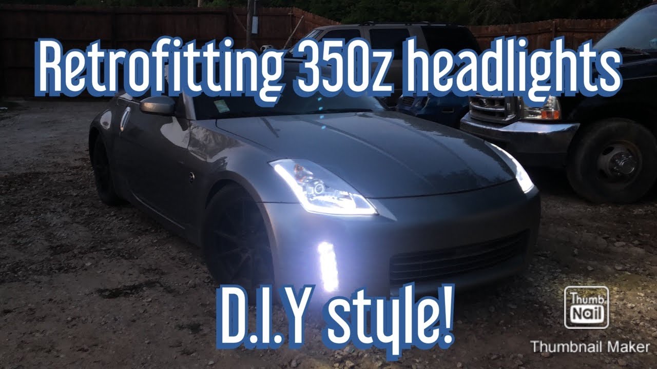 Customizing stock 350z headlights - YouTube